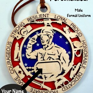 Army Tribute Layered Ornaments, Army Memorial Ornament, Army Veteran ...