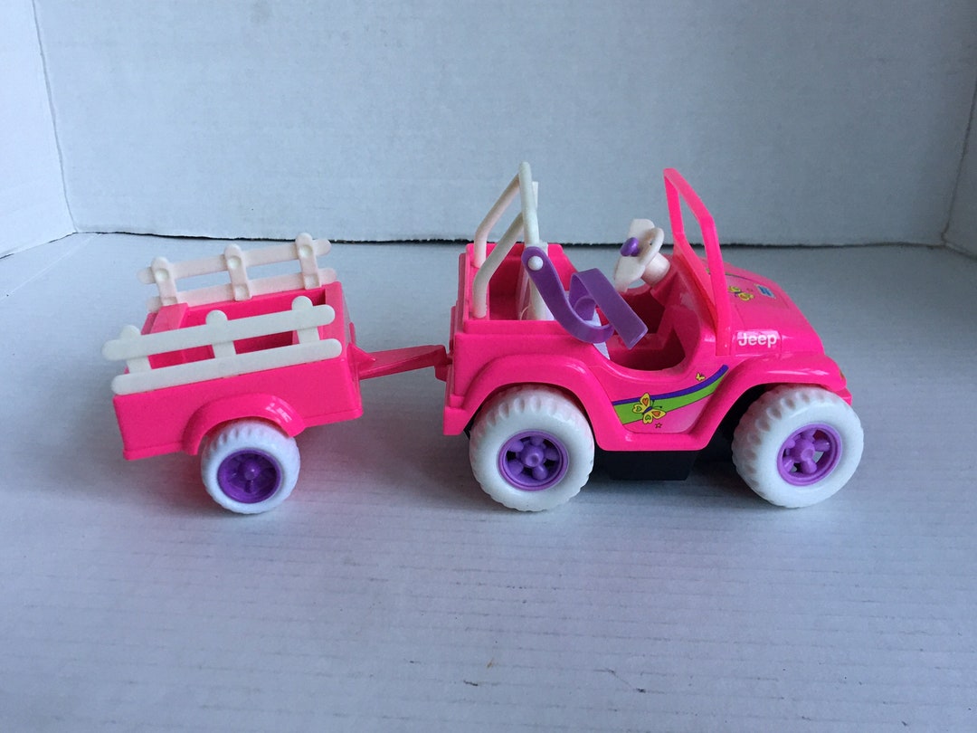 Vintage Power Wheels Jeep Kelly 1997 Hot Pink 90s Barbie Toy Small Car ...
