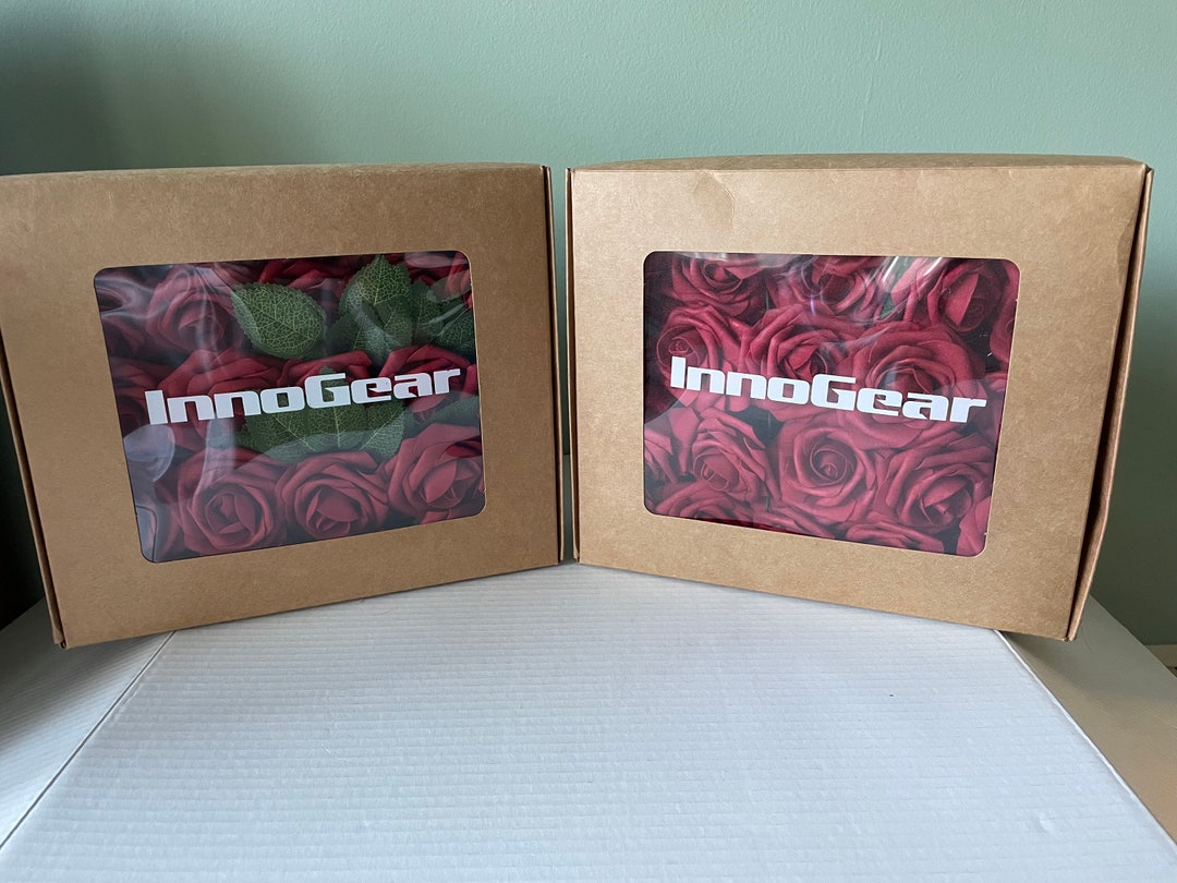 Innogear Artificial Roses, 50 Pcs Dark Red Fake Roses With Stems-2 ...