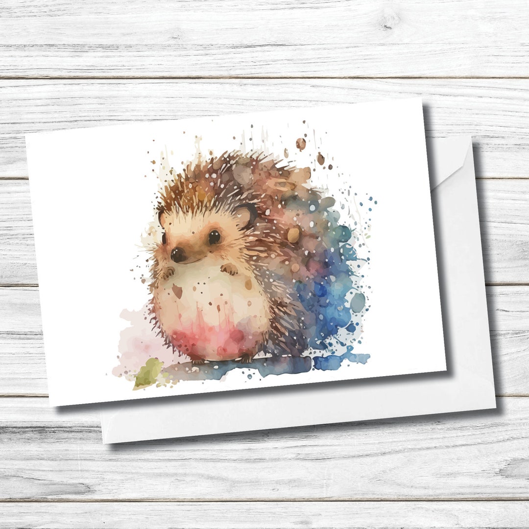 Watercolor Hedgehog Notecards: Stationery (set of 10) - Cottage ...