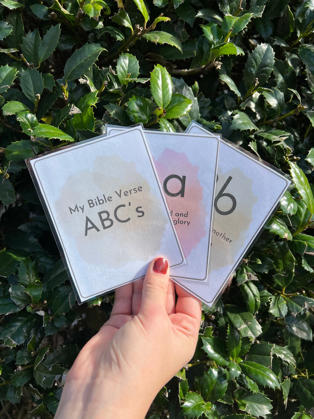 ABC Bible Verse Cards PRINTABLE, Alphabet ABC Flashcards, Children's ...