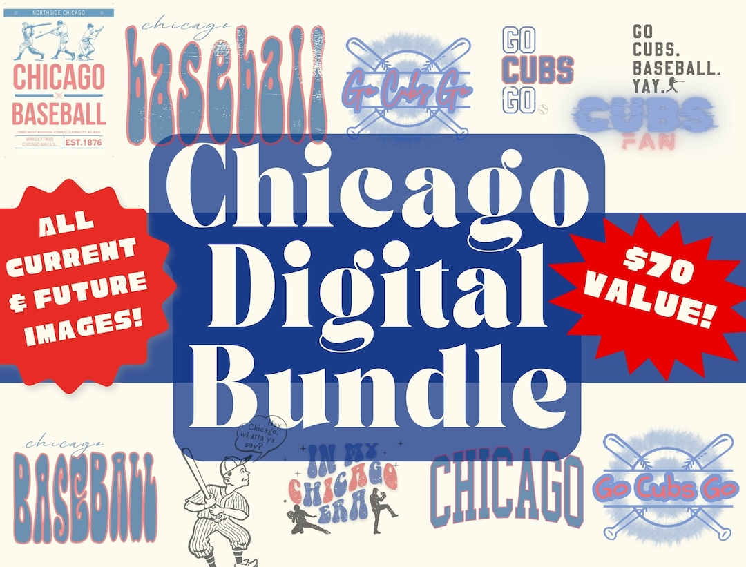 Chicago Baseball Digital Bundle,baseball Poster Digital File,cubs Png ...