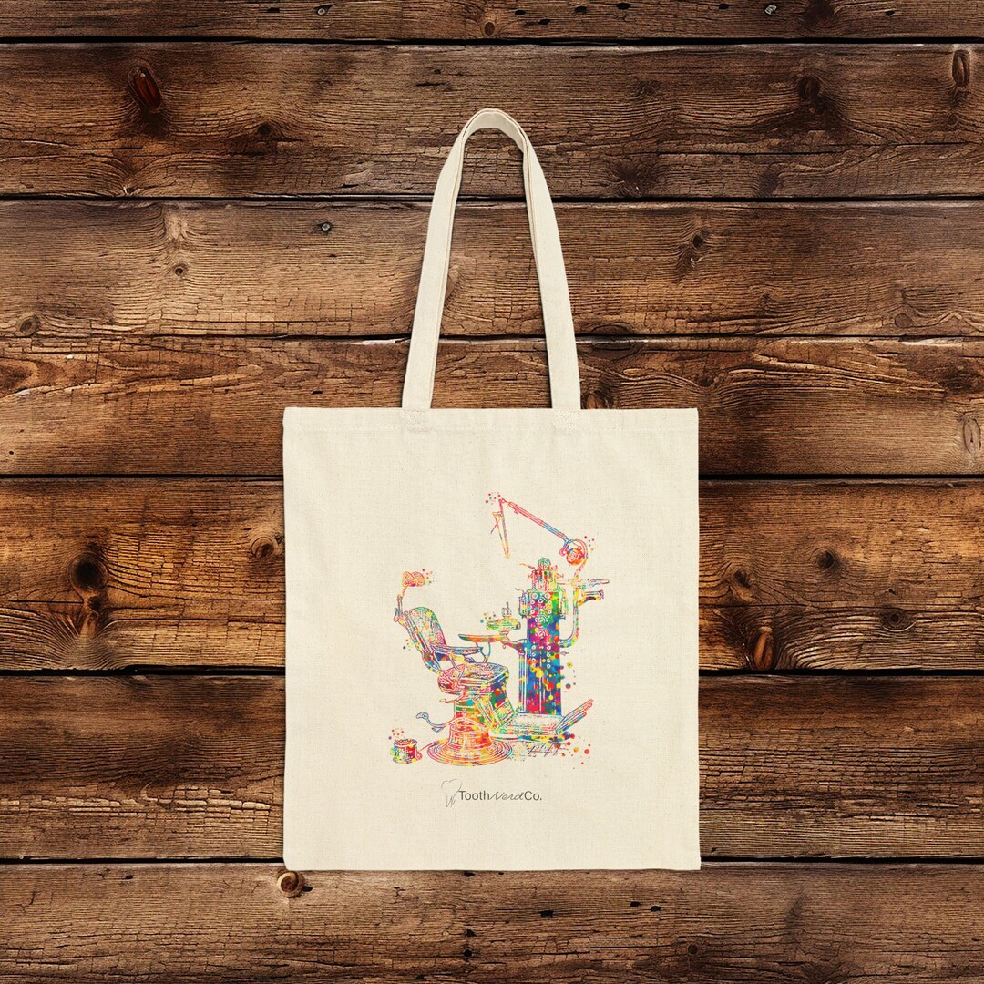 Dental Operatory Tooth Nerd Co Tooth Art Cute Cotton Canvas Tote Bag ...