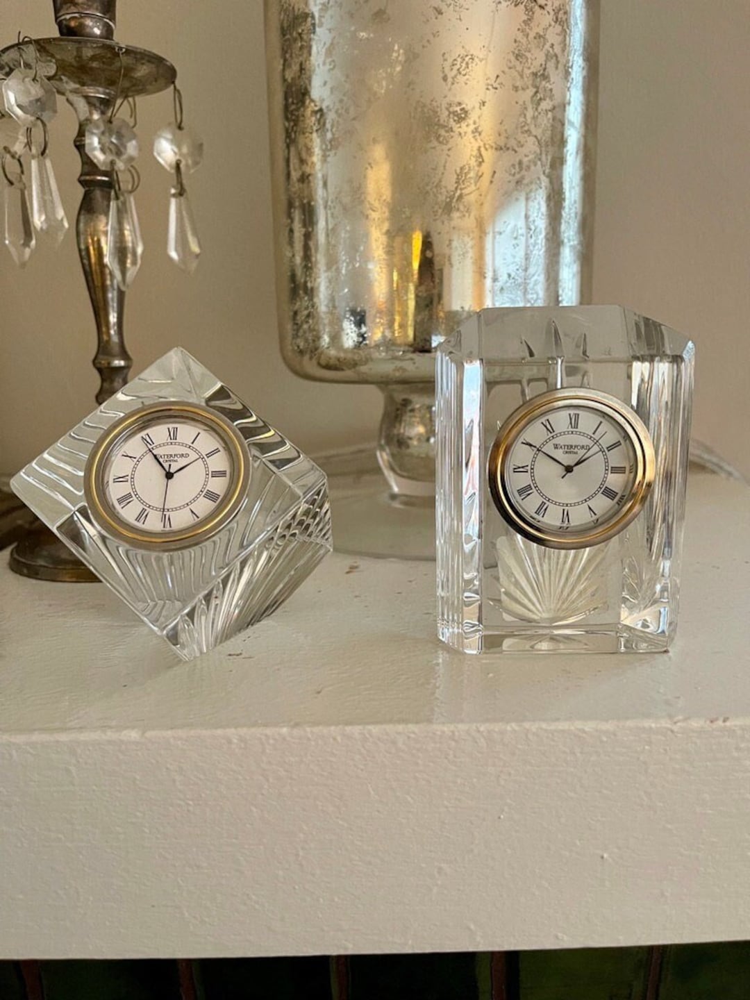 A Pair of Vintage Waterford Crystal Clocks - Etsy
