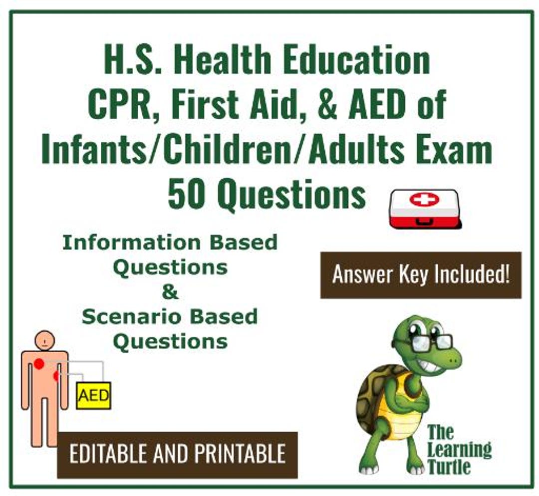 High School CPR and First Aid Test: 50 Questions With Answer Key ...