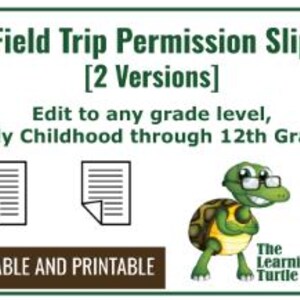 2 School Field Trip Permission Slip Templates *digital* *editable ...