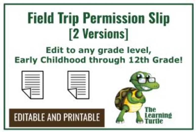 2 School Field Trip Permission Slip Templates *digital* *editable ...