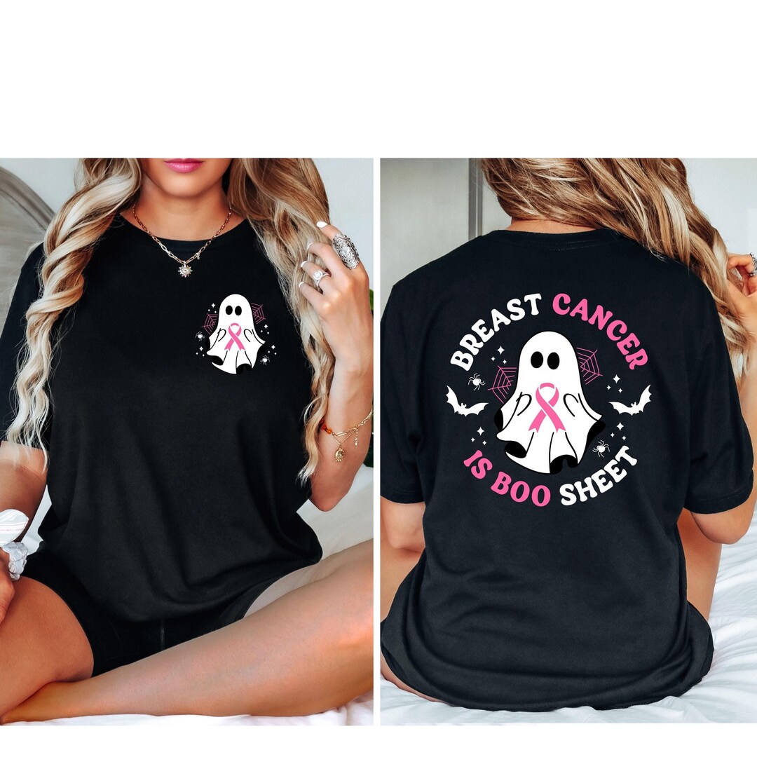 Breast Cancer is Boo Sheet Halloween Shirt Pink Ribbon Ghost Tee for ...