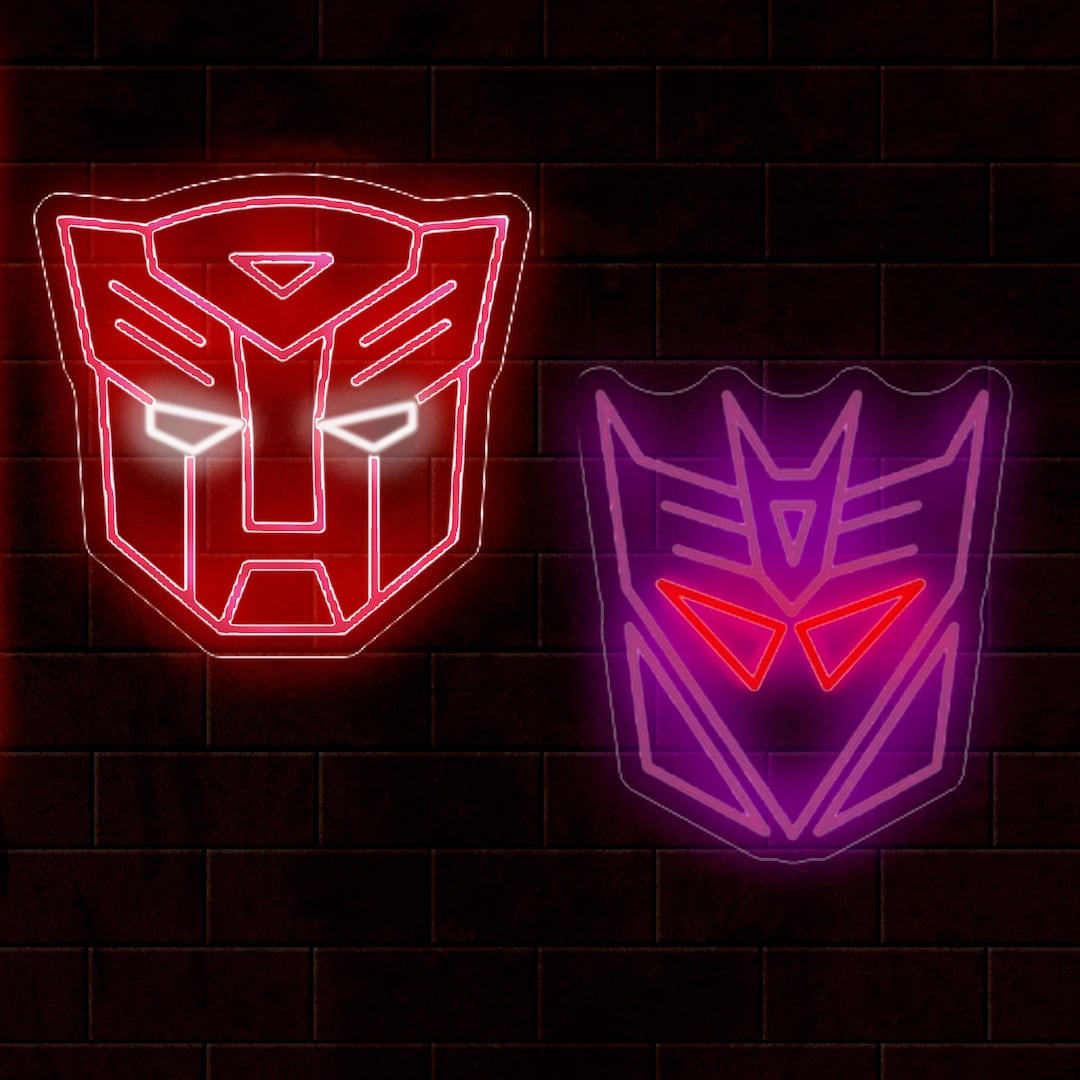 Transforming Robots Neon Signs Autobot & Decepticon Inspired LED Neon ...