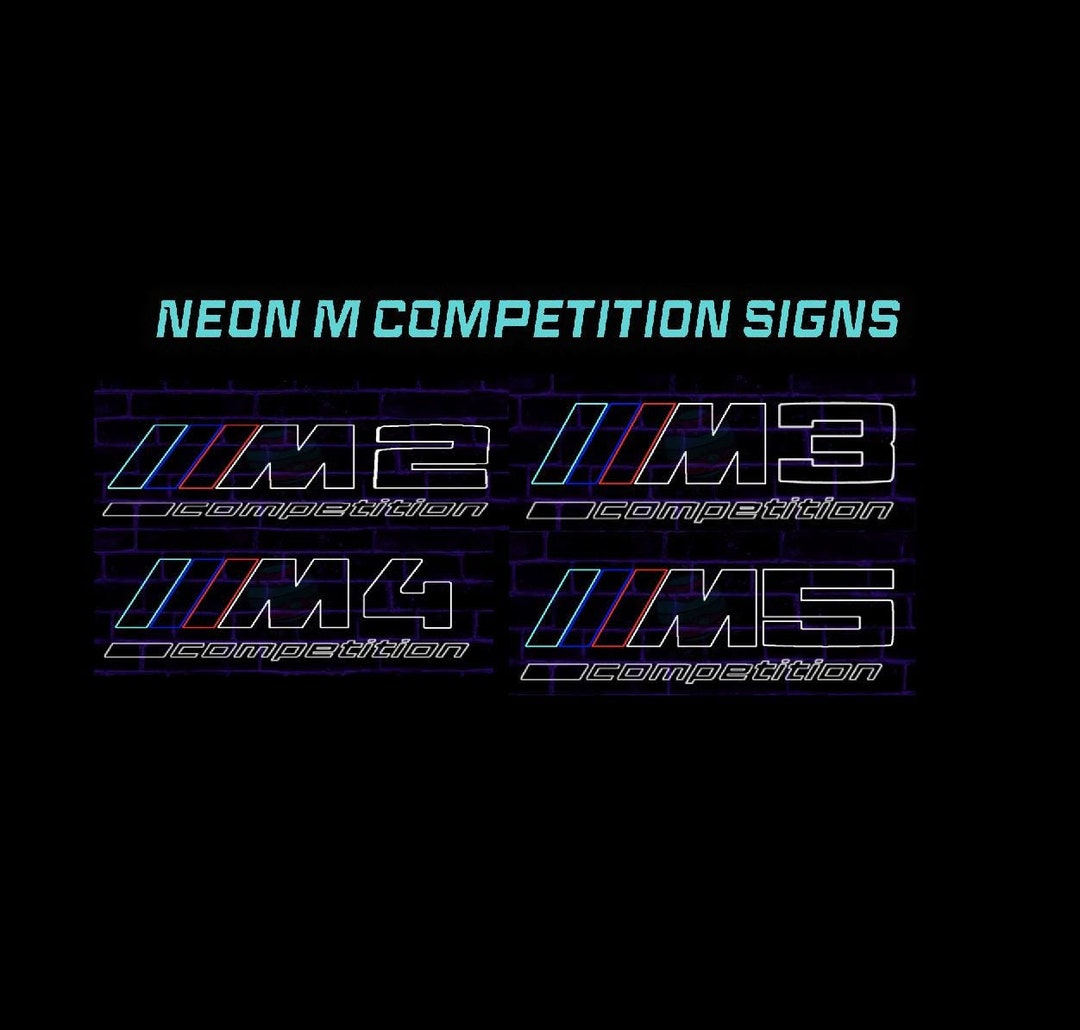 Neon M Competition Signs Custom Neon Sign Garage Sign Car Lover Neon ...