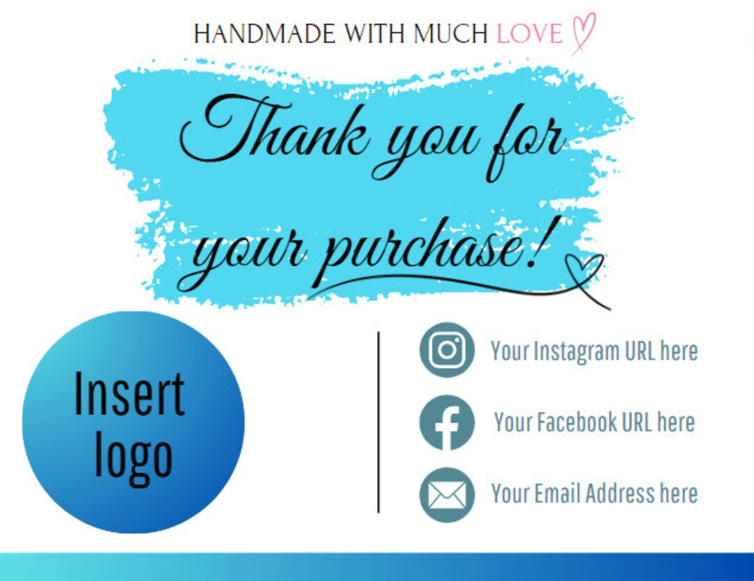 Thank You Business Card - Etsy