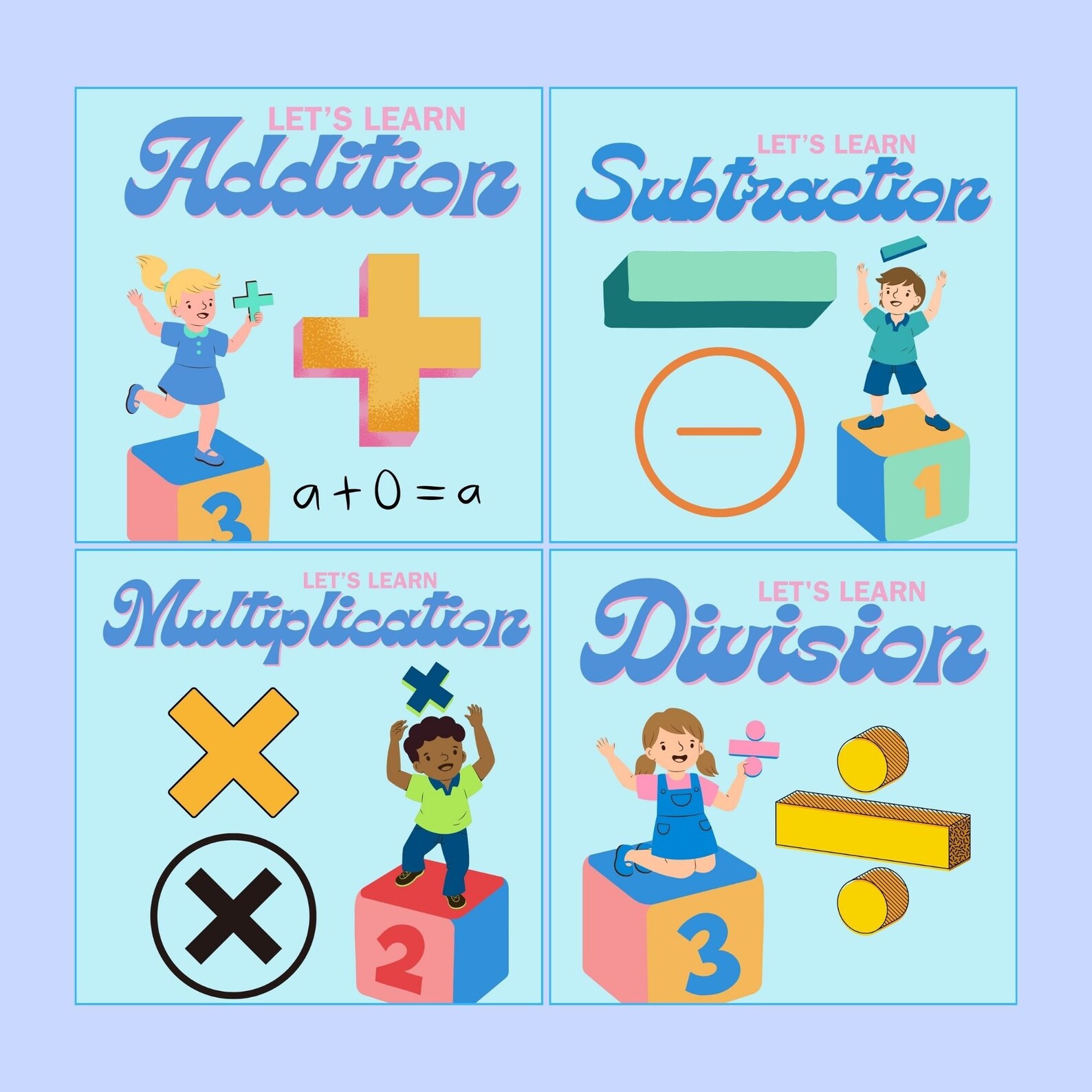 MATH WORKSHEETS: Addition, Subtraction, Multiplication, Division, Grade ...