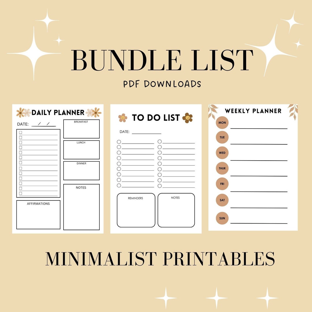 Ultimate Minimalist Digital Planning Bundle: Daily, Weekly, Monthly ...