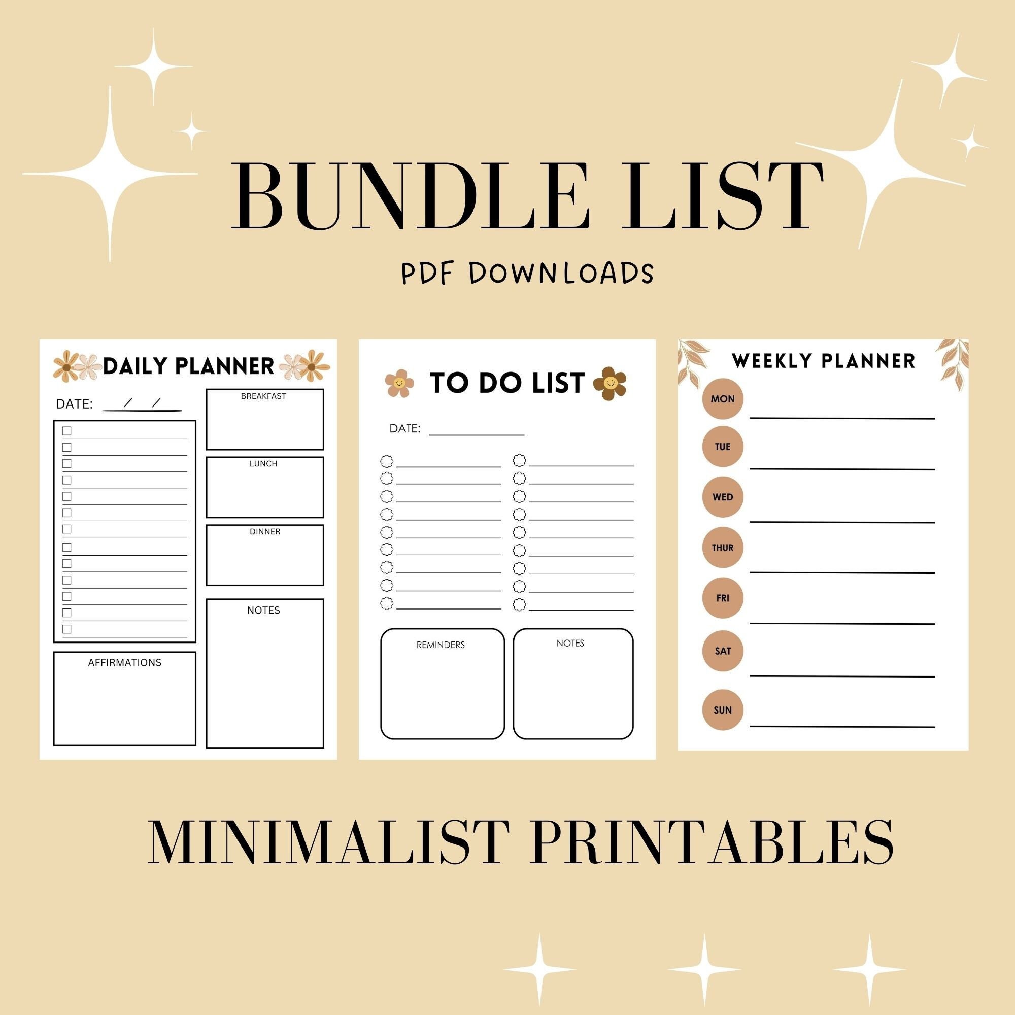 Ultimate Minimalist Digital Planning Bundle: Daily, Weekly, Monthly ...