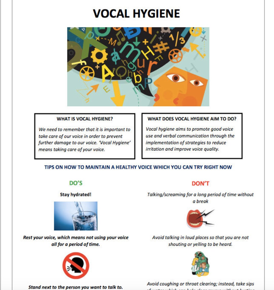 SLP Vocal Hygiene Handout - Etsy