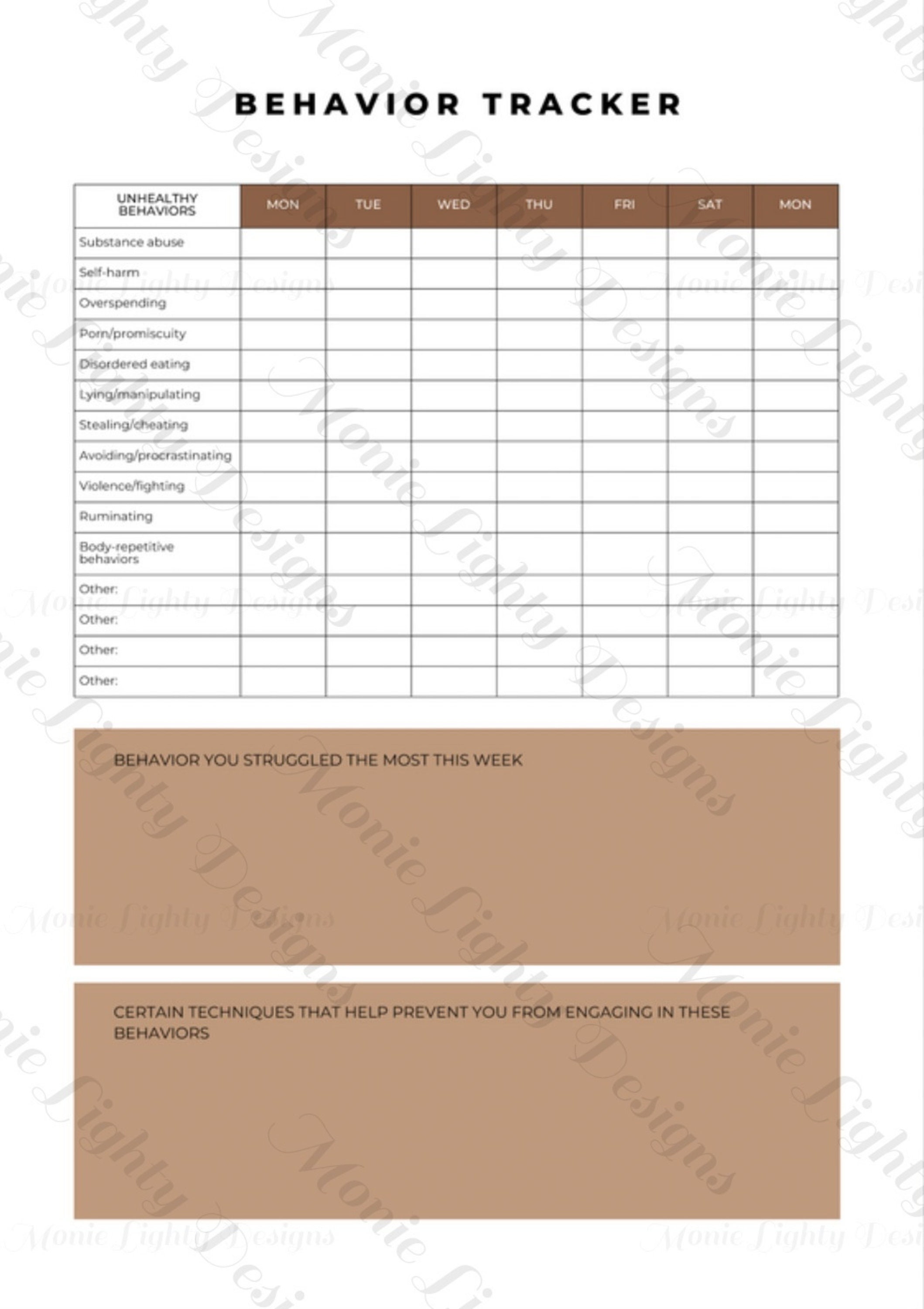 Anxiety Planner, Therapy Journal, Mental Health, Digital Print, Digital ...