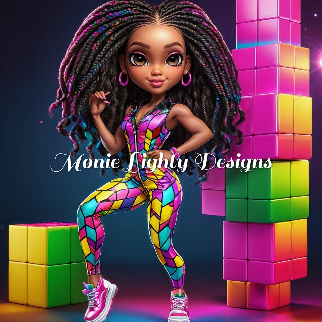 Chibi, Pink Cube, Blocks, Digital Prints, Digital Art, Digital Products ...