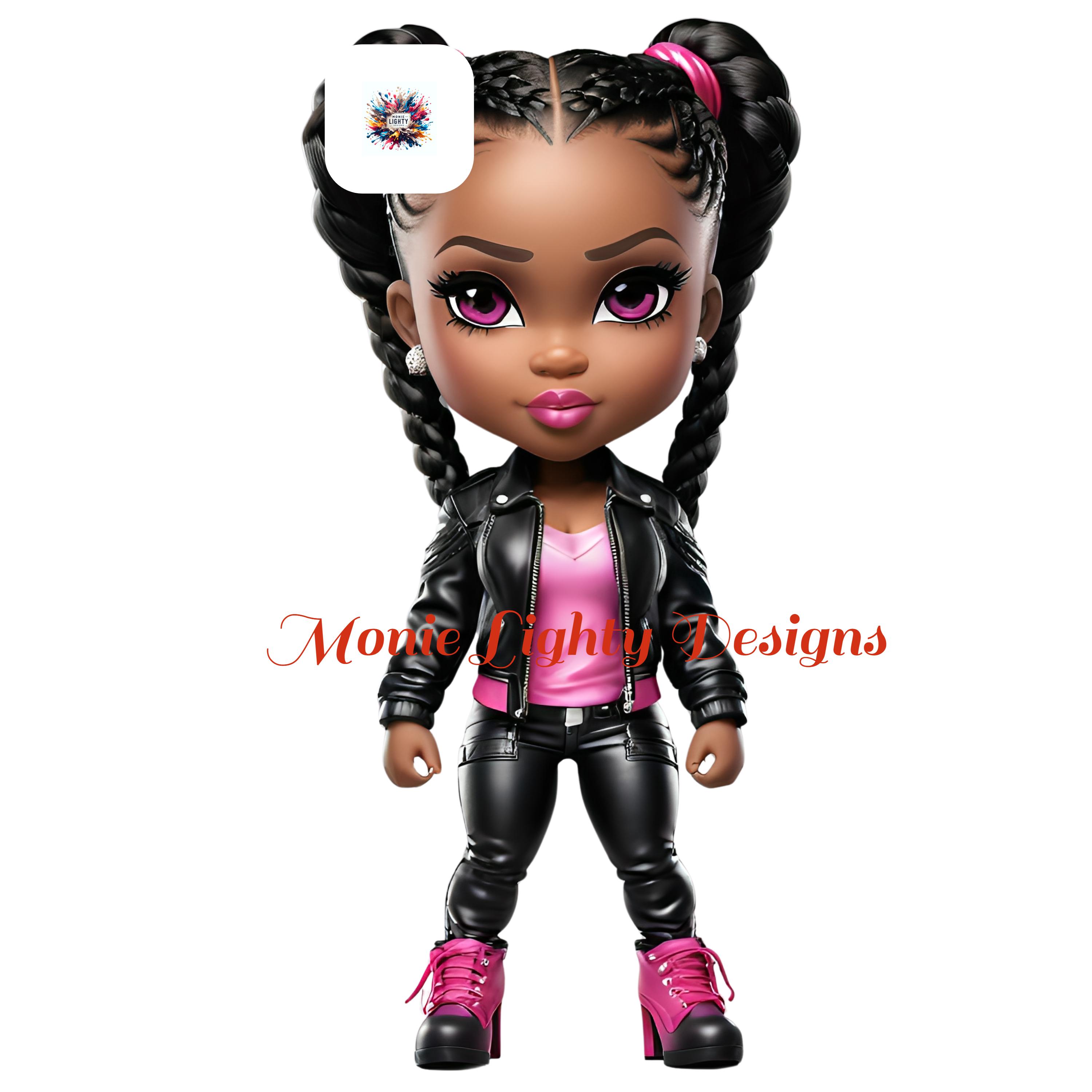 Chibi Dolls In Leather Digital Product Digital Art Chibi Inspiration