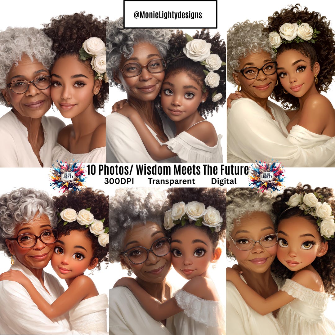 Wisdom Meets the Future | Generational Love Art | Black Family Wall ...