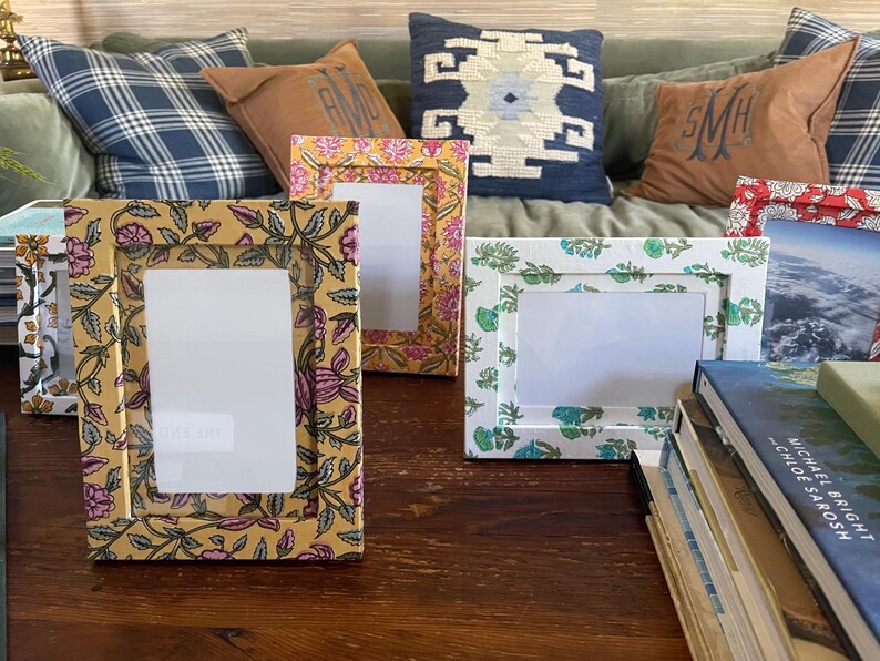 Made-to-order 5x7 (matted to 4x6) Block Print Fabric-wrapped Picture ...