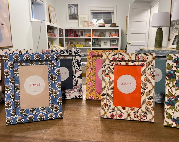 Made-to-order 5x7 (matted to 4x6) Block Print Fabric-wrapped Picture ...