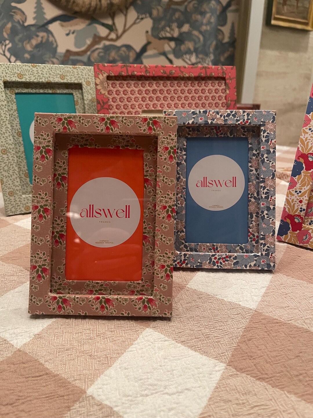 Made-to-order 4x6 (matted to 3x5) Block Print Fabric-wrapped Picture ...