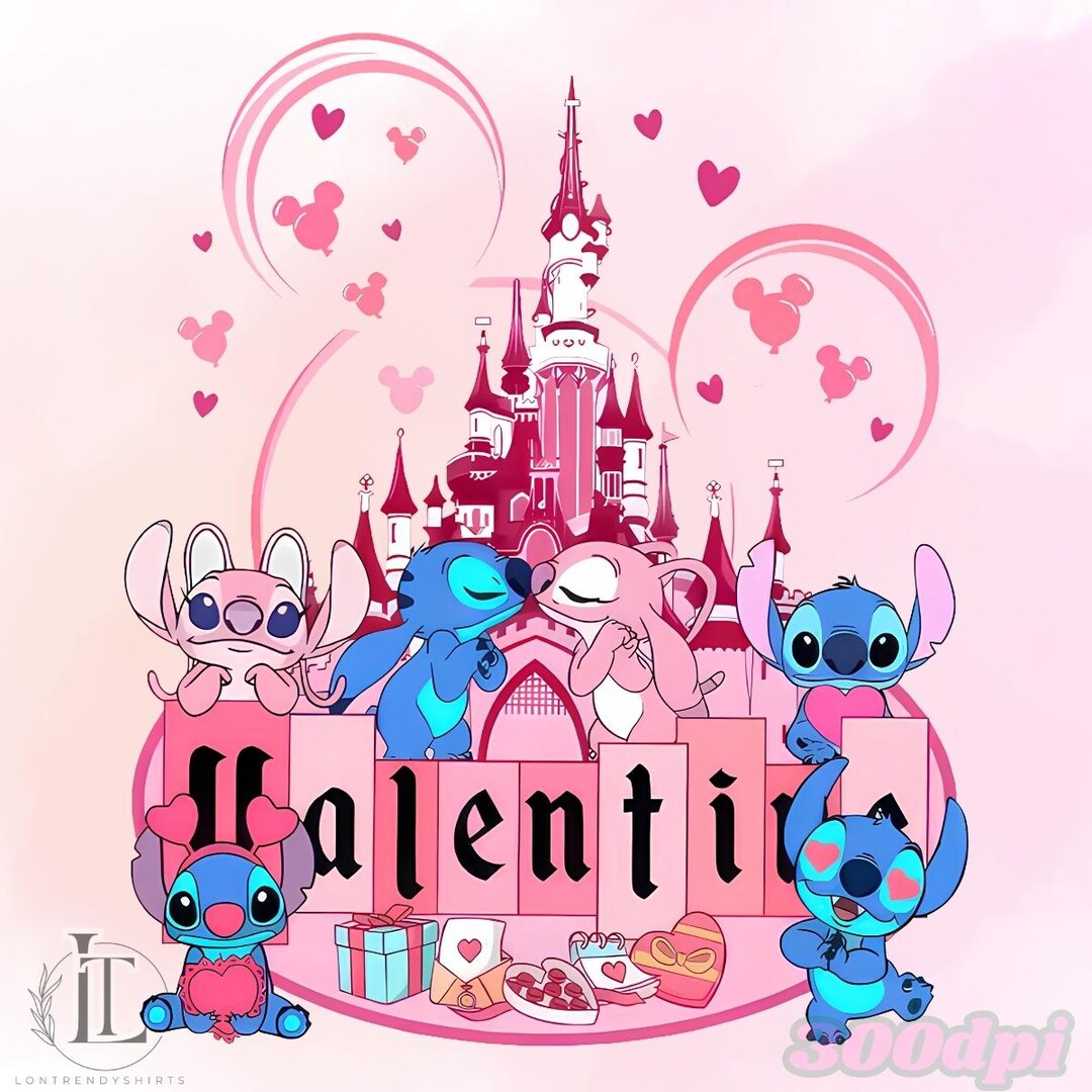 Retro Stitch Valentine's PNG, Lilo and Stitch Valentine Png, Stitch ...