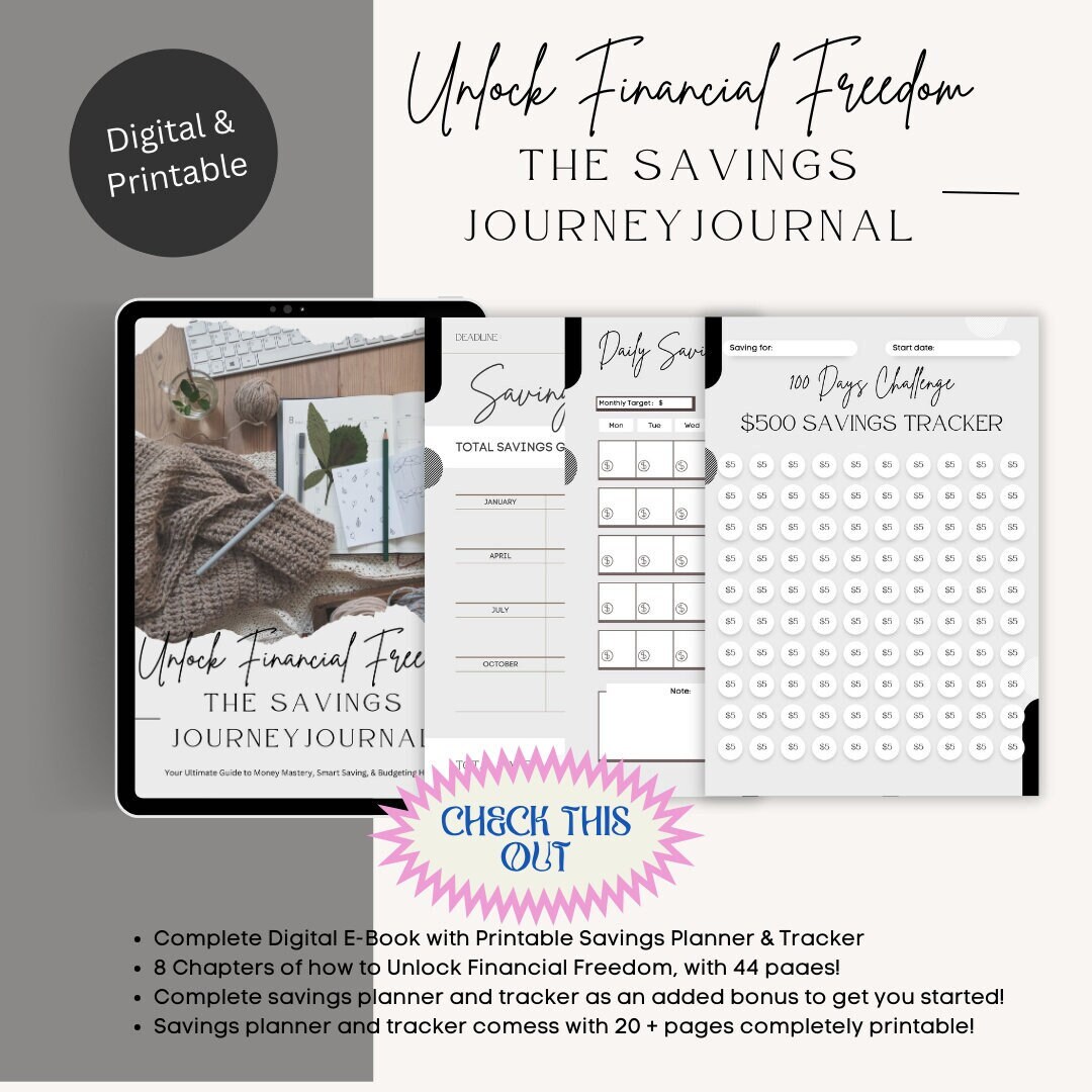 Financal Guidence Ebook Ebook Savings Tracker Planner Money Book ...
