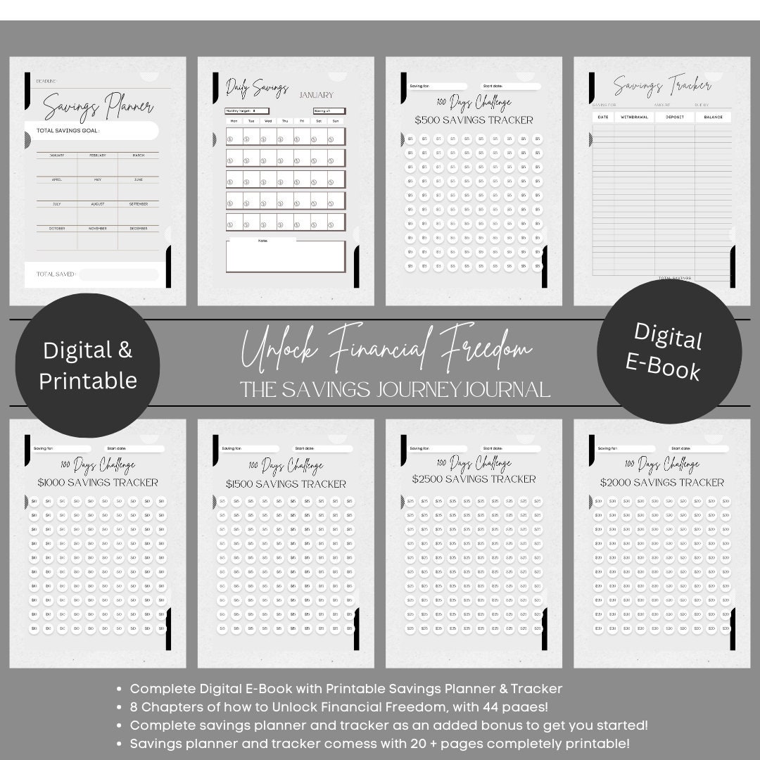 Financal Guidence Ebook Ebook Savings Tracker Planner Money Book ...