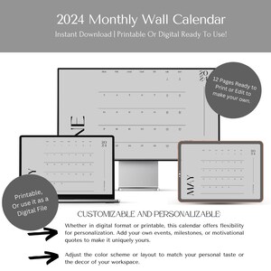 2024 Wall Calendar Large Wall Calendar Yearly Calendar Desk Calendar ...