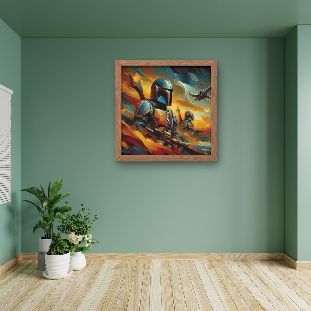 THE MANDALORIAN X-WING - Inspired Oil Painting Print, Star Wars, Disney, Lucasfilm, Art, Wall ...