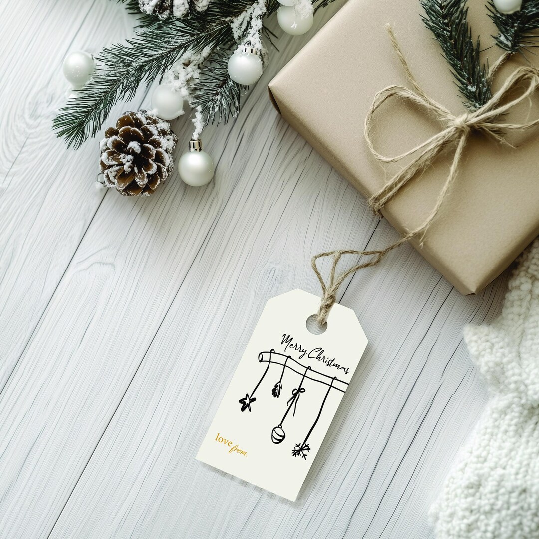 Christmas Gift Tag Christmas Ornament Tags Printable Holiday Tags Merry ...