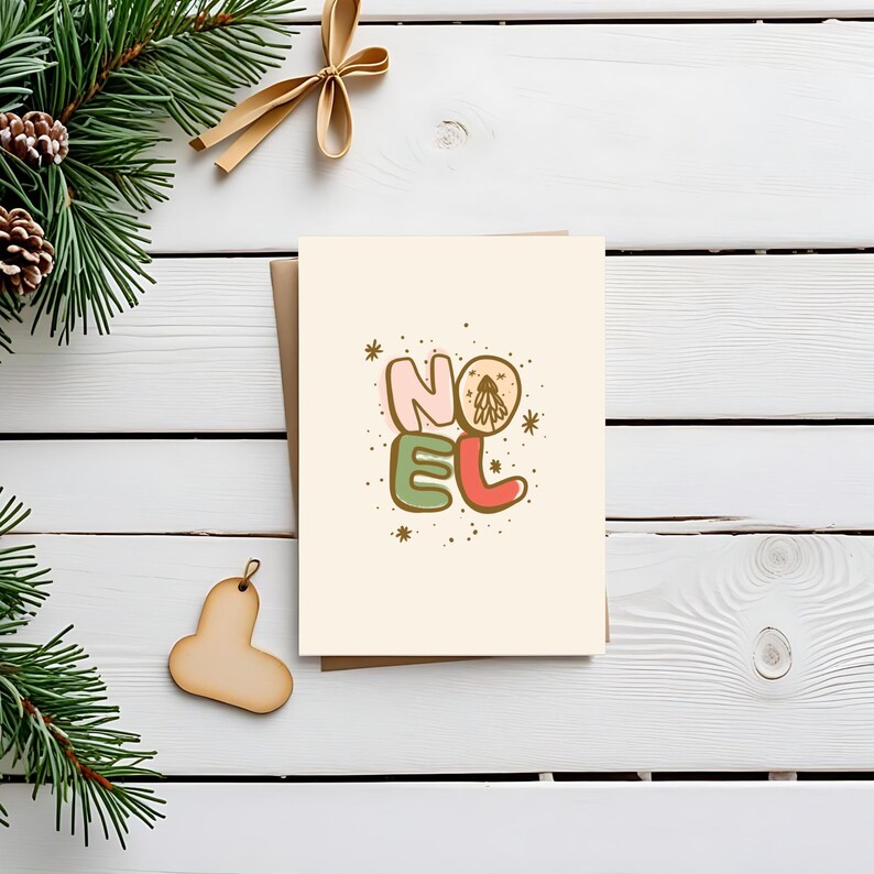 Noel Christmas Card Printable Christmas Card Merry Christmas Card Cute ...