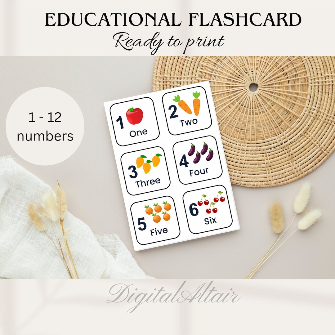 Editable and Printable Flashcard Template Numbers for Toddlers and Kids ...