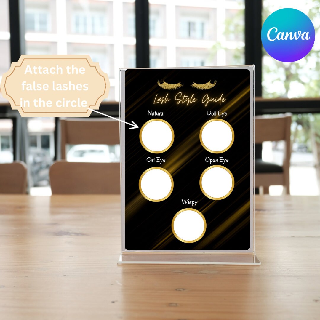 Lash Extensions Style Guide Display Chart - Etsy