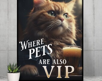 Cat Art, Cats at the Beach Bar Print, Cat Bar, Cat Print, Cat Lovers ...