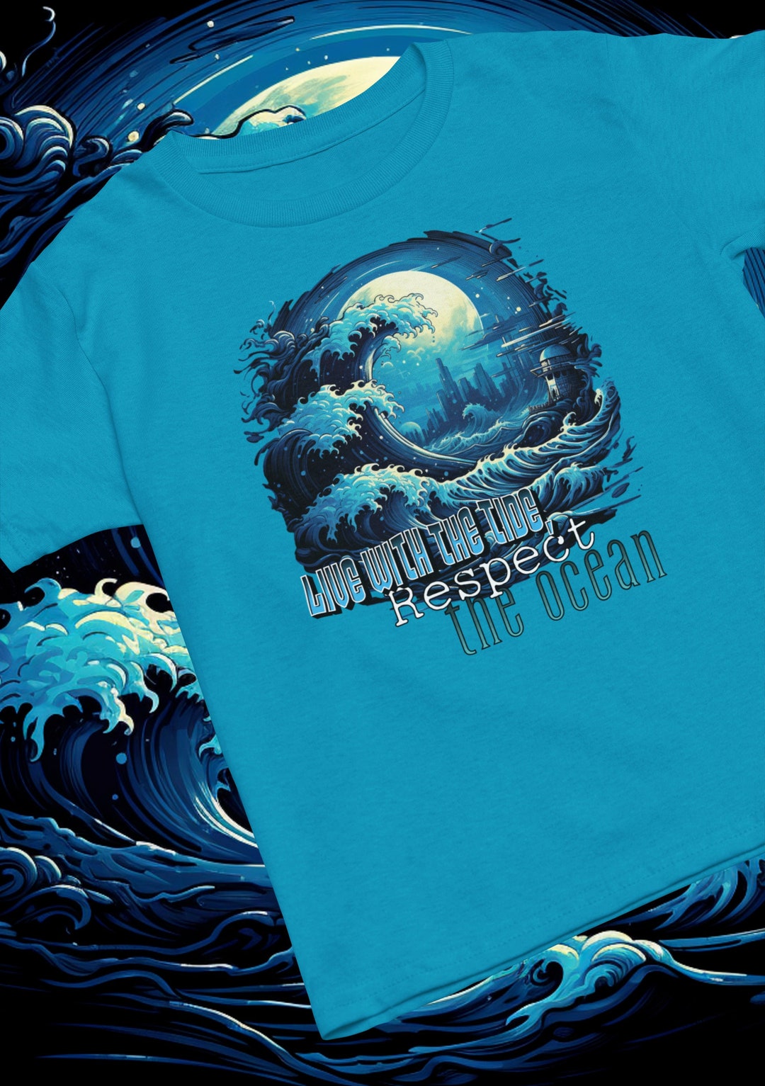 Ocean Wave Shirt, Beach Cover up Shirt, Beachy Sweatshirt, Surfing ...