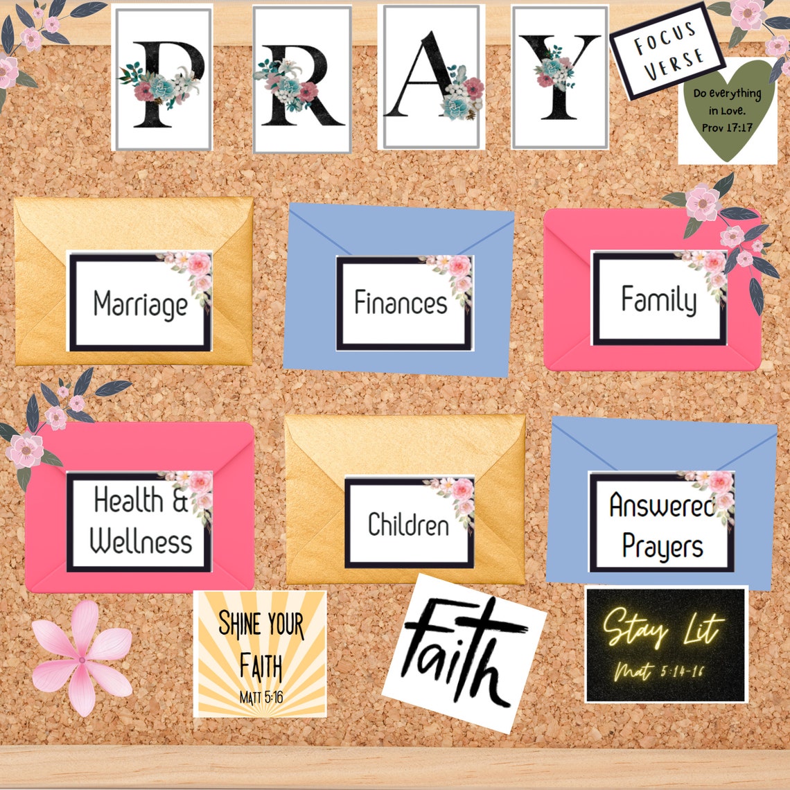 Floral Promise Prayer Board Kit (variety of Headings and Decor!) - Etsy