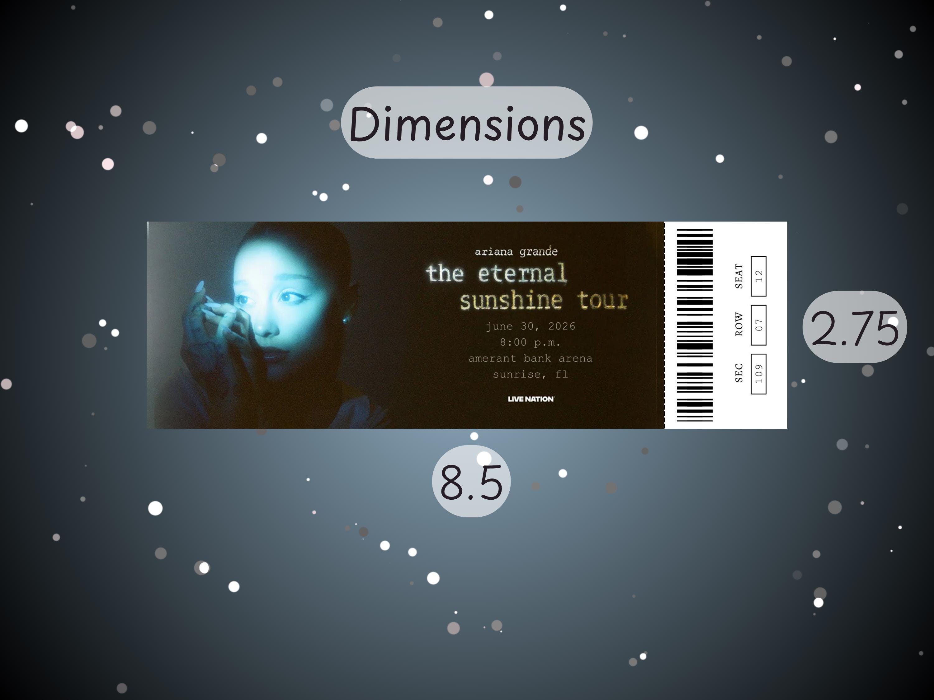 Personalized Digital Concert Ticket - Ariana Grande Eternal Sunshine ...