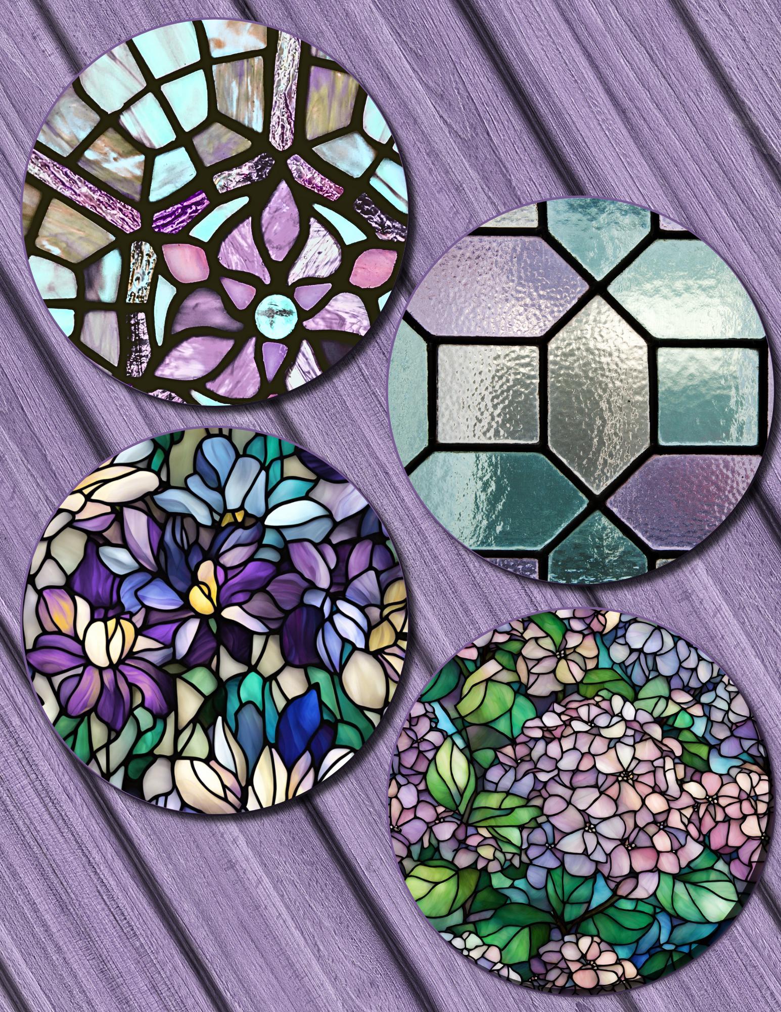 SOFT AND FLEXIBLE Gorgeous Stained Glass Theme Set of 4 Coasters Custom ...