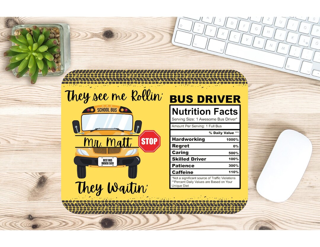 Personalized Bus Driver Appreciation Mouse Pad Custom Made by ...