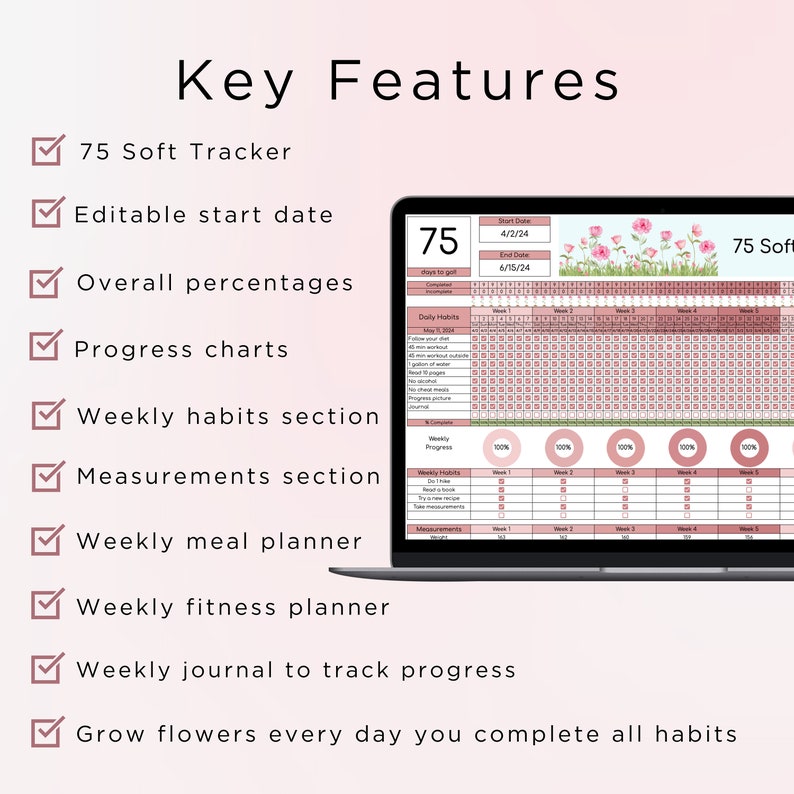 75 Soft Challenge Tracker, 75 Soft Tracker, 75 Soft Google Sheet, 75 ...