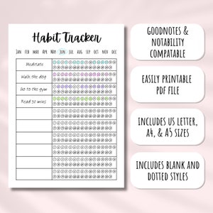 Habit Tracker ADHD Printable 2024, Letter/a4/a5, Goodnotes & Notability ...