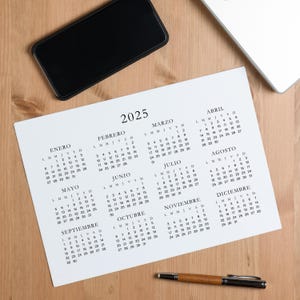 2025 Spanish Calendar Printable, Calendario Español 2025, Calendario ...