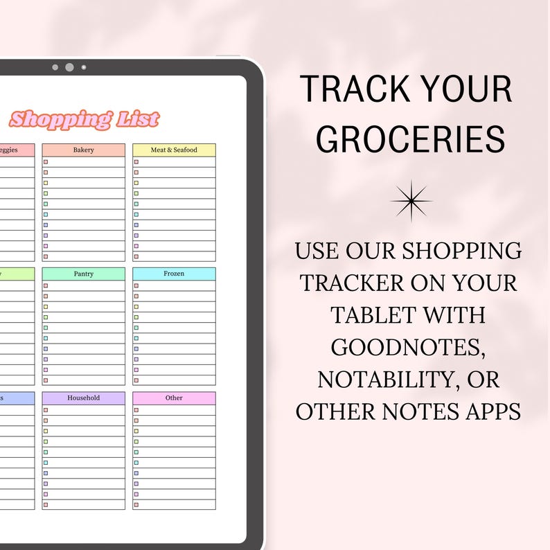Weekly Shopping List PDF. Printable Grocery List. Groceries and Meal Prep Food Shopping Planner ...