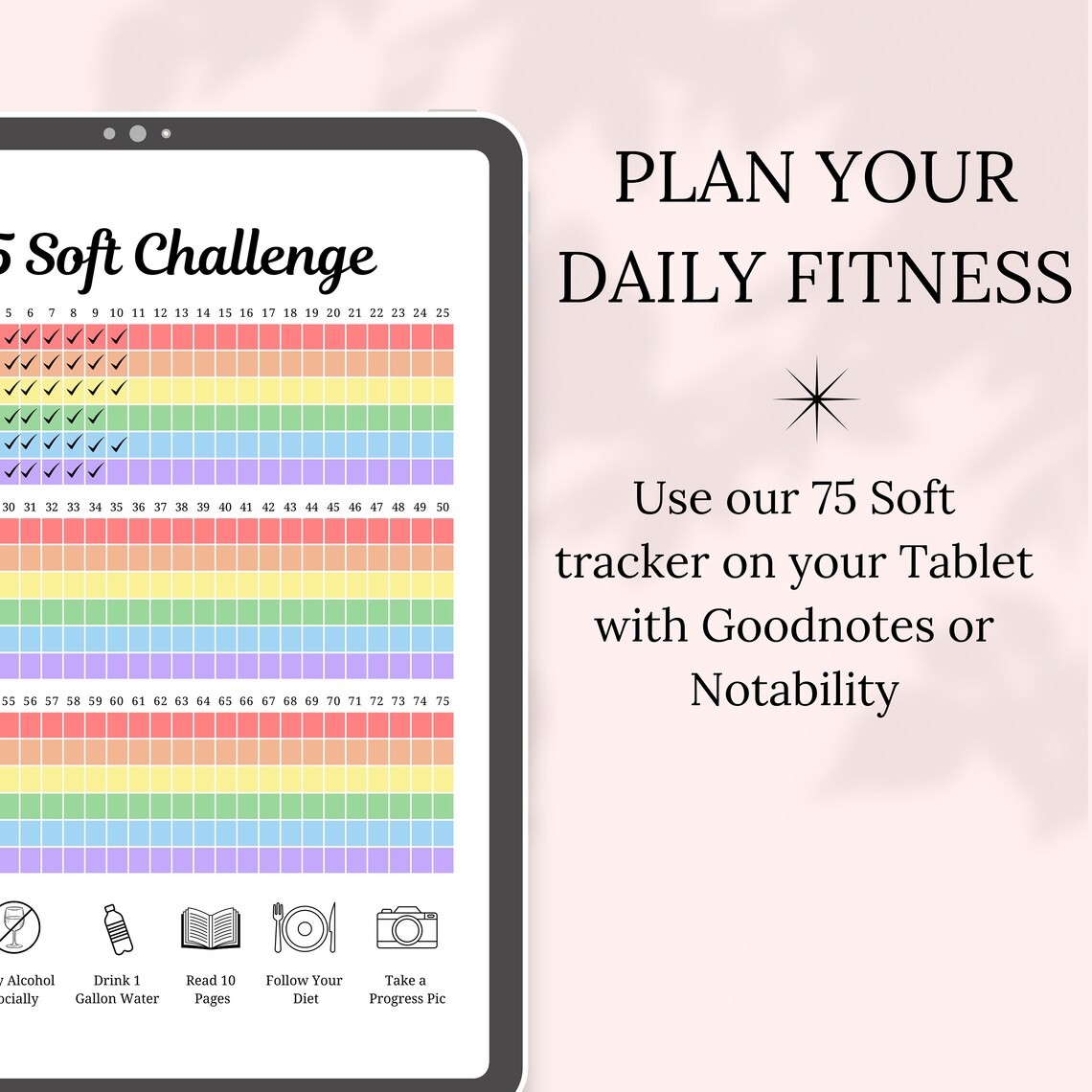 75 Soft Challenge EDITABLE Tracker, 75 Soft Challenge Printable, 75 ...