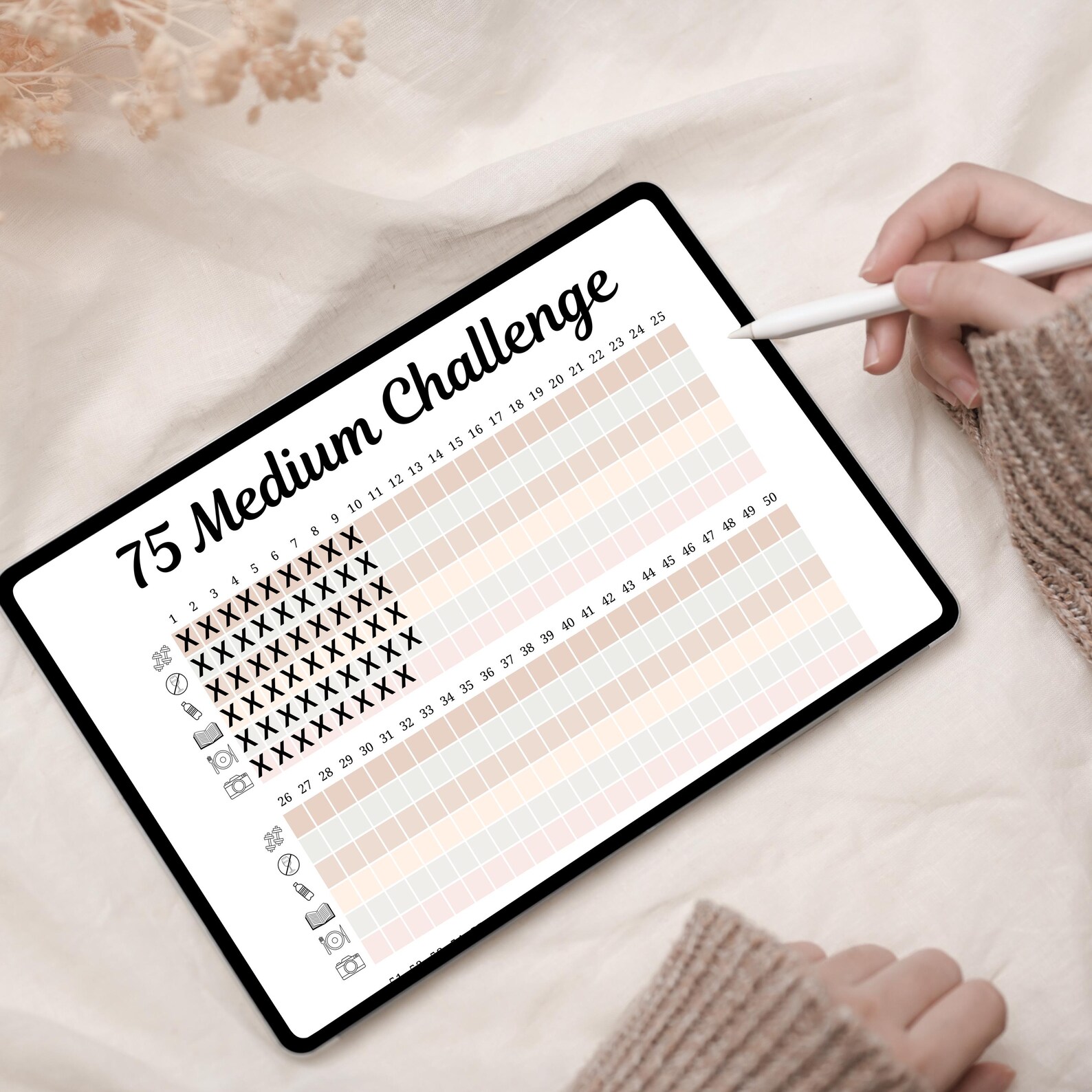 75 Medium Challenge Tracker Printable, 75 Medium Challenge EDITABLE, 75 ...