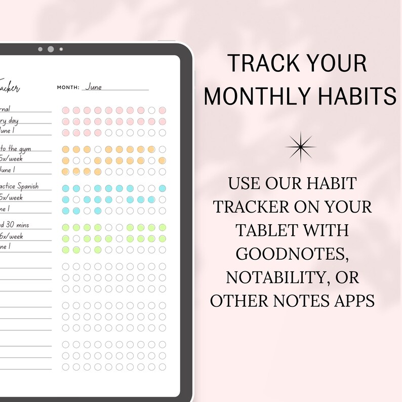 Printable Habit Tracker Template, Monthly Habit Tracker, Goal Planner ...