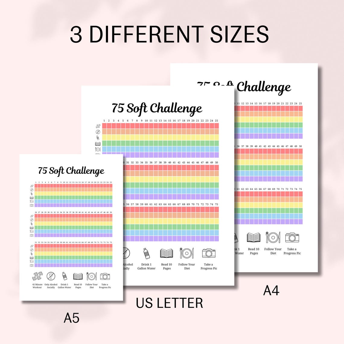 75 Soft Challenge EDITABLE Tracker, 75 Soft Challenge Printable, 75 ...