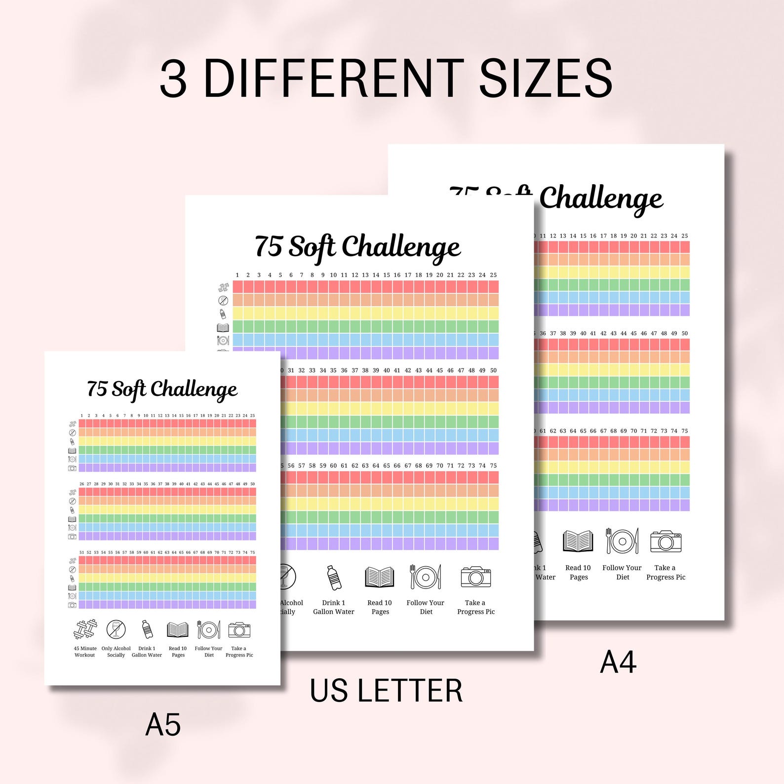 75 Soft Challenge EDITABLE Tracker, 75 Soft Challenge Printable, 75 ...